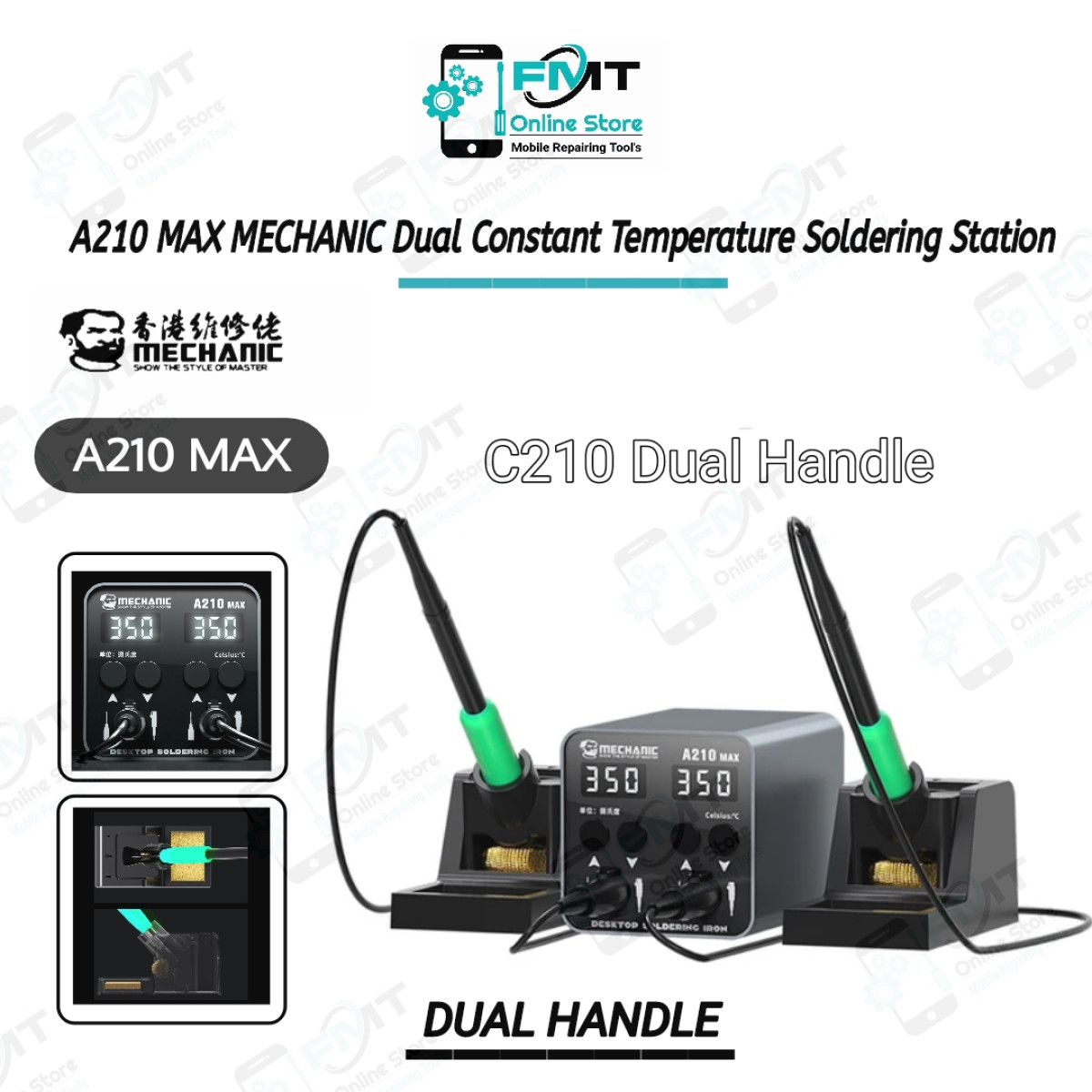 A210 Max MECHANIC Dual Constant Temperature Soldering Station | FMT ...